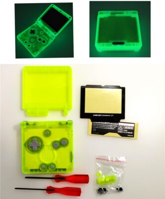 Glow In The Dark Clear Yellow Shell Housing Case For Game Boy Advance ...