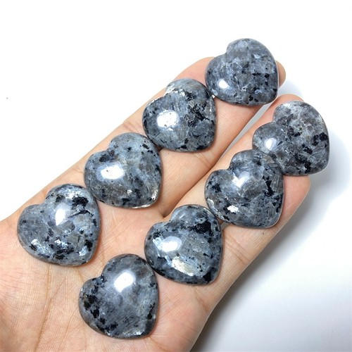75g Natural Larvikite Heart Stone Crystal Craft Love Meditation Healing ...