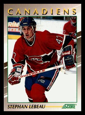 Stephan Lebeau 1991-92 Score Young Superstars #7 HOF Montreal Canadiens ...