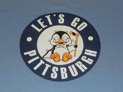 PITTSBURGH PENGUINS LETS GO PENS SHIRT MENS MEDIUM M POWDER BLUE | eBay