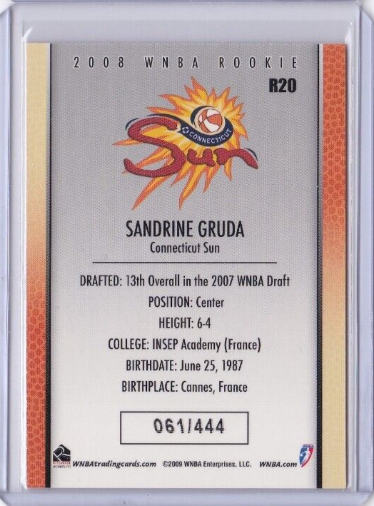 2008 Rittenhouse WNBA Rookie Card R20 SANDRINE GRUDA SUN | eBay