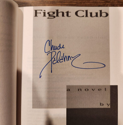FIGHT CLUB Signed by Author CHUCK PALAHNIUK - Perfect Signature! Tyler ...