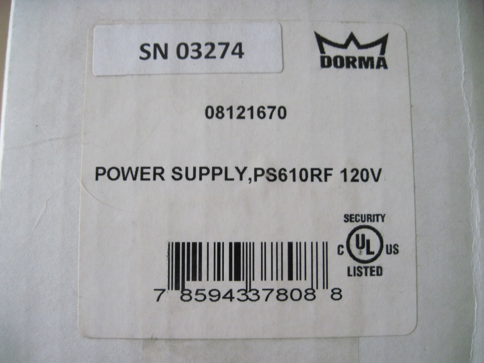 Dorma PS610RF Power Supply / Door Controller, 120V, New Old Stock | eBay