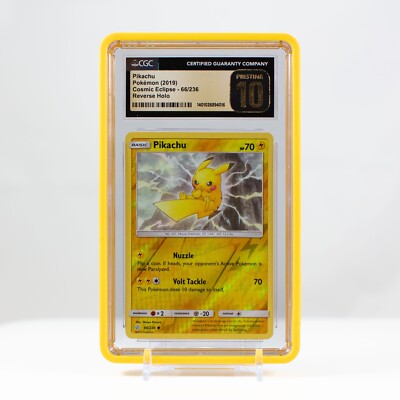 Pokémon Pikachu Reverse Holo Cosmic Eclipse #66 CGC 10 Pristine | eBay