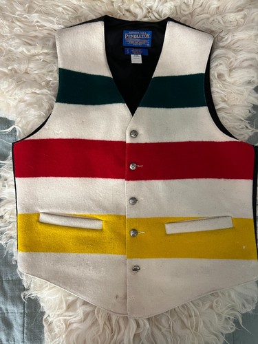 Vintage Pendleton Hudson Bay Striped Wool Vest Mens Medium | eBay