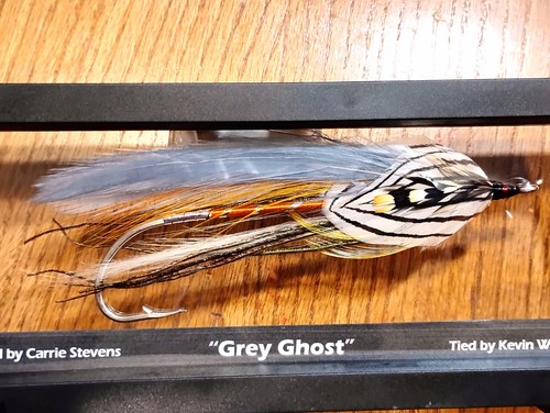 "Grey Ghost" classic vintage streamer fly in 3D desktop display frame ...