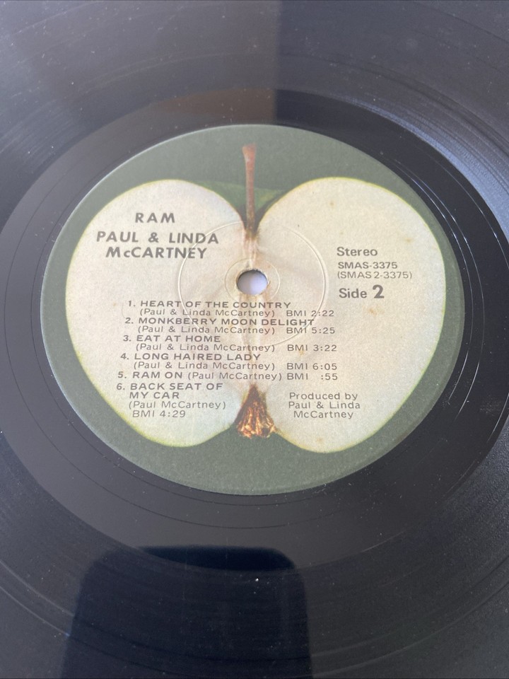 Paul & Linda McCartney Ram LP 1971 Apple Records SMAS3375 Vintage Vinyl ...