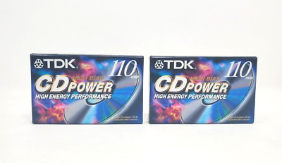 2 TDK CD Power 110 Blank Audio Cassette Tape Superior High Bias NEW ...