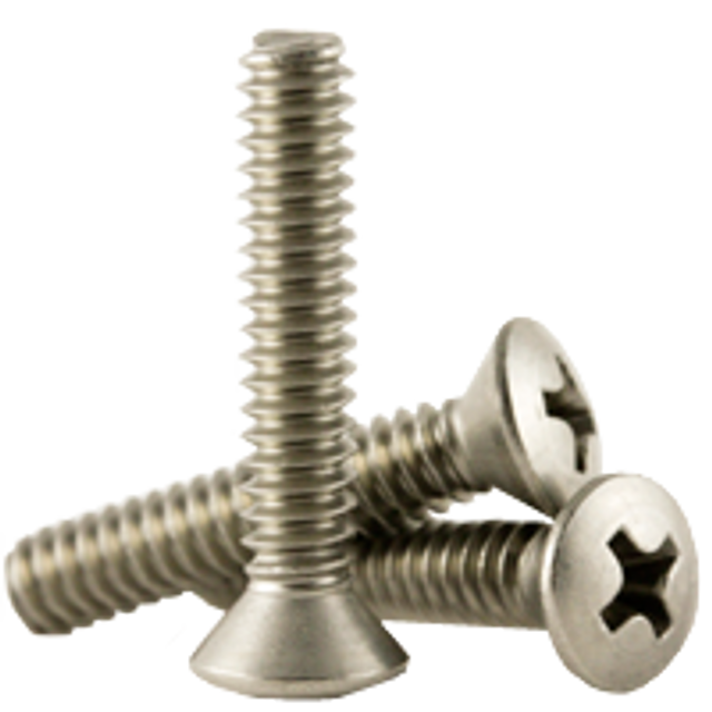 1/4"-20 x 1" Machine Screws, Phillips Oval Head, 18-8 SS A2, FT, Coarse ...