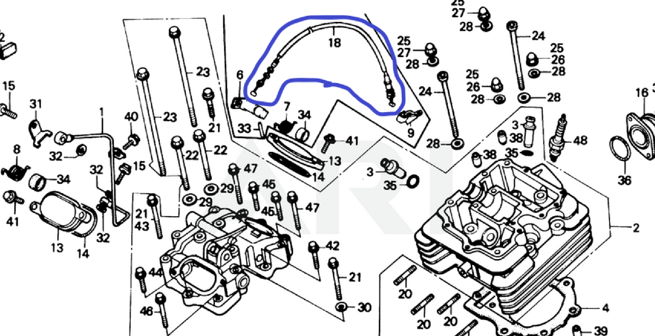 HONDA ATC350X ATC 350X, TRX340 TRX 350 4X4 ENGINE DECOMPRESSION CABLE ...