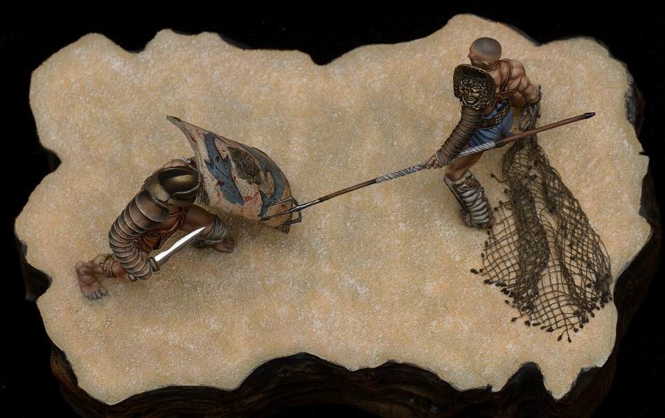 Gladiator Fight, Secutor vs Retiarius 75mm Painted Toy Soldier Pre-Sale ...