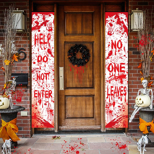 Halloween Bloody Porch Signs, Bloody Handprint Decorations, Scary ...
