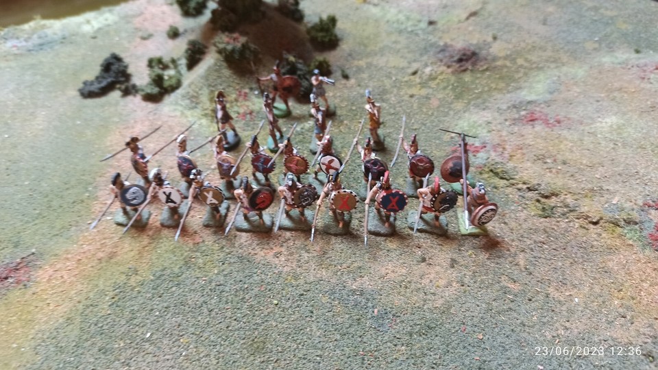 1/72 Ancient - Greek Infantry Phalanx formation - Zvezda / well painted ...