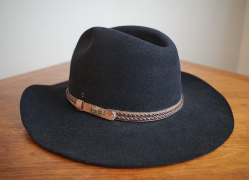 Akubra Kiandra Australian Cowboy Outback Black Pure Fur Felt Hat Size ...