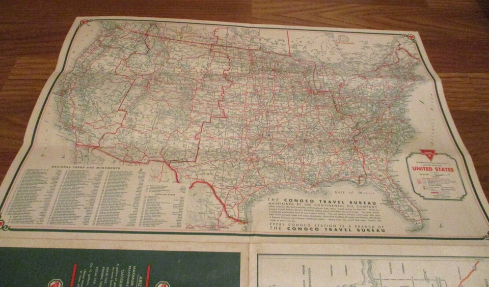 Vintage~Conoco~Travel Arizona Map~Conoco Travel Bureau~1930's | eBay
