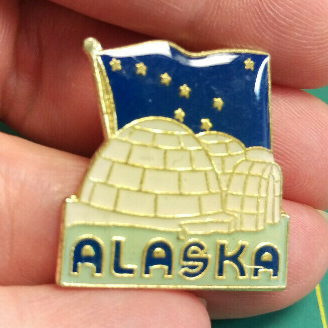 Alaska Pin with Igloo and Alaska Flag Tie tac Lapel Pin Nice AK ...