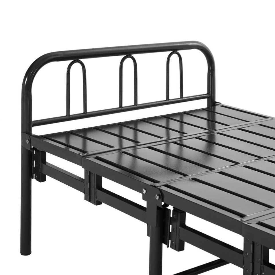 Durable Steel Folding Bed Compact Small Single Bed Frame Guest ...