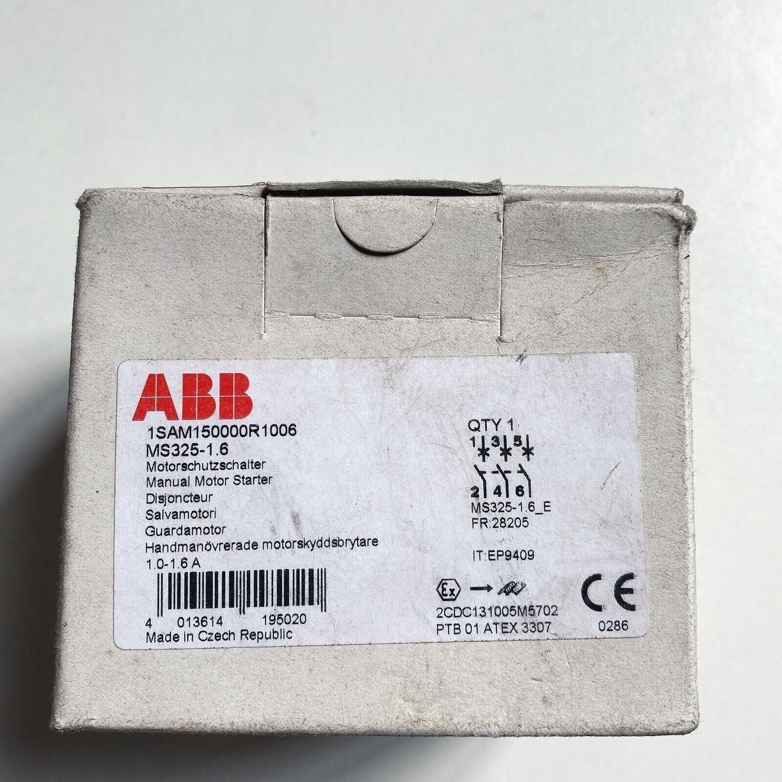 MS325-1.6 ABB MOTOR STARTER 1SAM150000R1006, 3-PH,1.6A, 690V | eBay