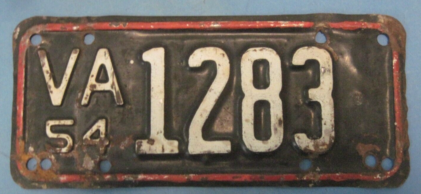 1954 Virginia Motorcycle License Plate | eBay