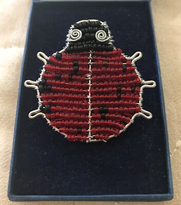 DELIGHTFUL ARTISAN MADE PRELOVED BEADED LADYBIRD BROOCH | eBay Australia