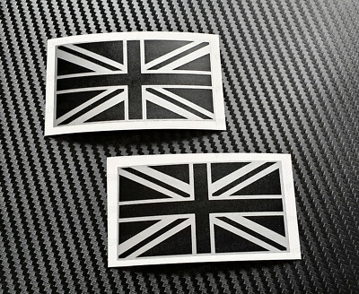 Union Jack Flag GB Great Britain Stickers Decals Car Wall Black Silver ...