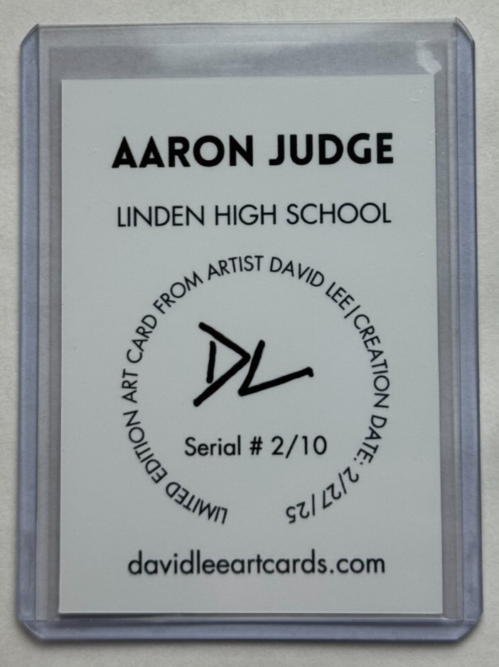 Aaron Judge Limited Edition Artist Signed "Linden High School" Trading ...