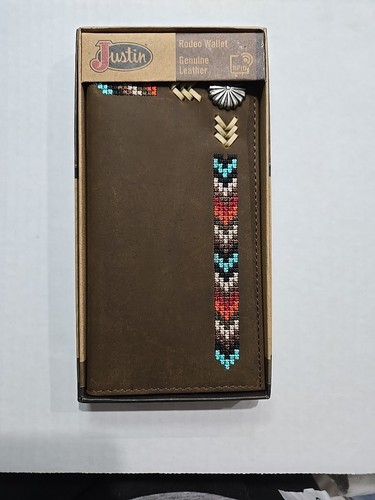 JUSTIN RODEO WALLET JUSTIN MENS WESTERN RODEO WALLET GENUINE LEATHER ...