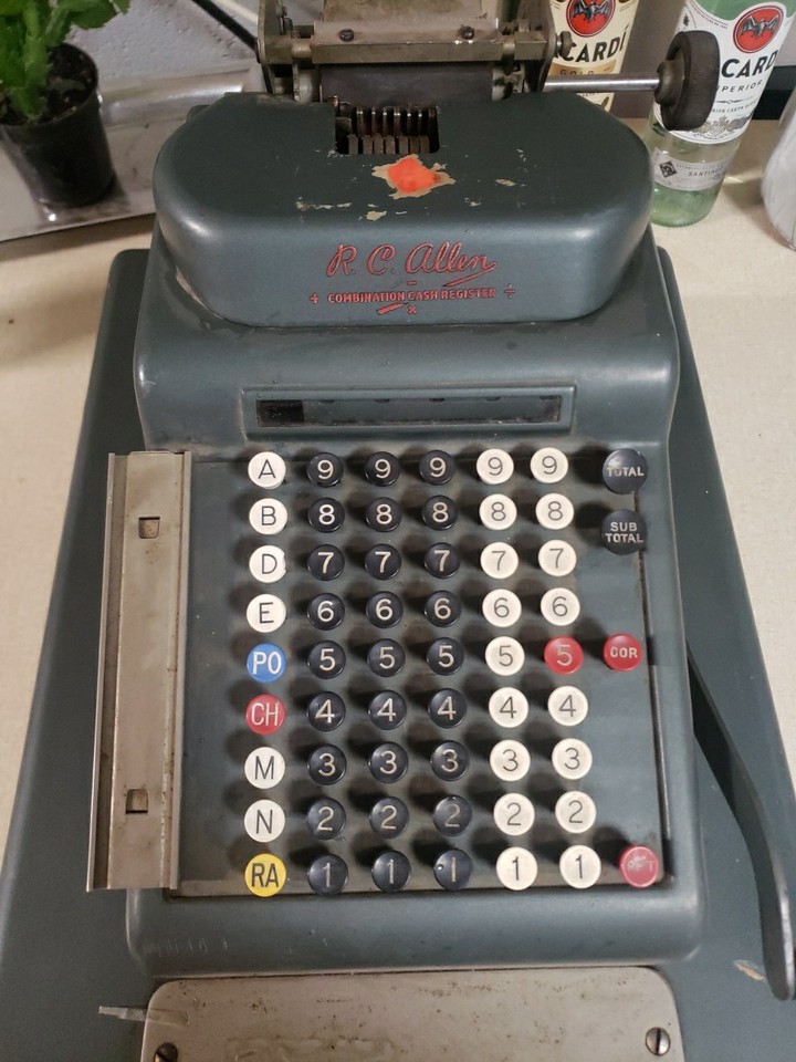 RC ALLEN COMBINATION REGISTER ADDING MACHINE CASH DRAWYER R C ALLEN VINTAGE | eBay