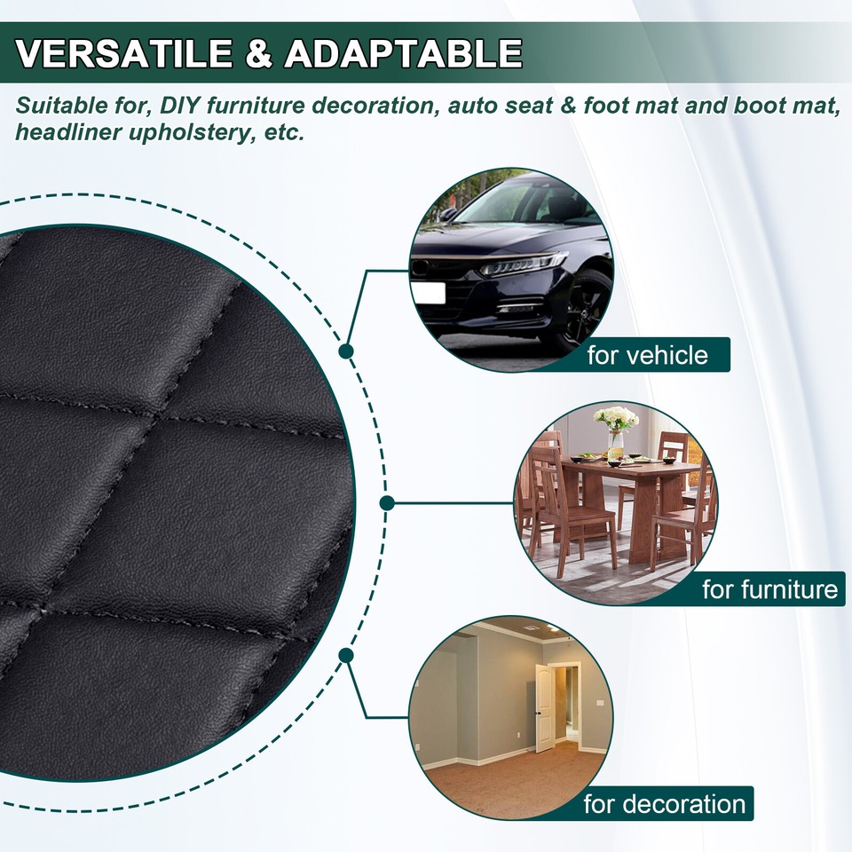 63" Quilted Vinyl Fabric Leatherette Car Headliner Upholstery 6mm Foam ...