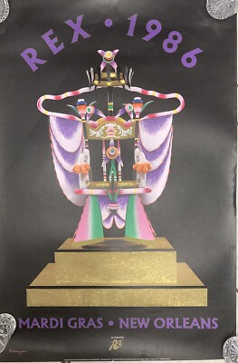 Rare Ida Kohlmeyer 1986 Krewe Of Rex Mardi Gras Poster Proclamation | eBay