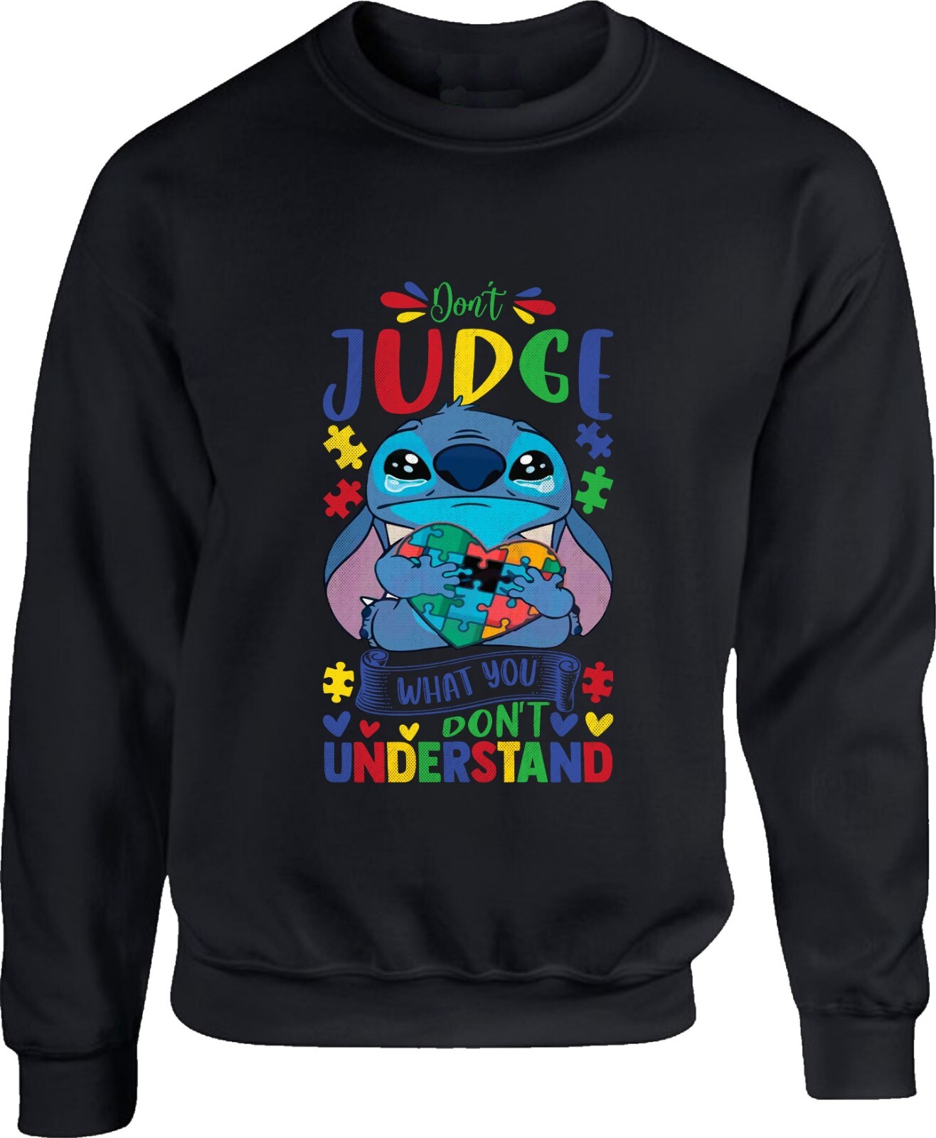Lilo & Stitch Jumper Autism Awareness Don't Judge Kids Cartoons Gift ...
