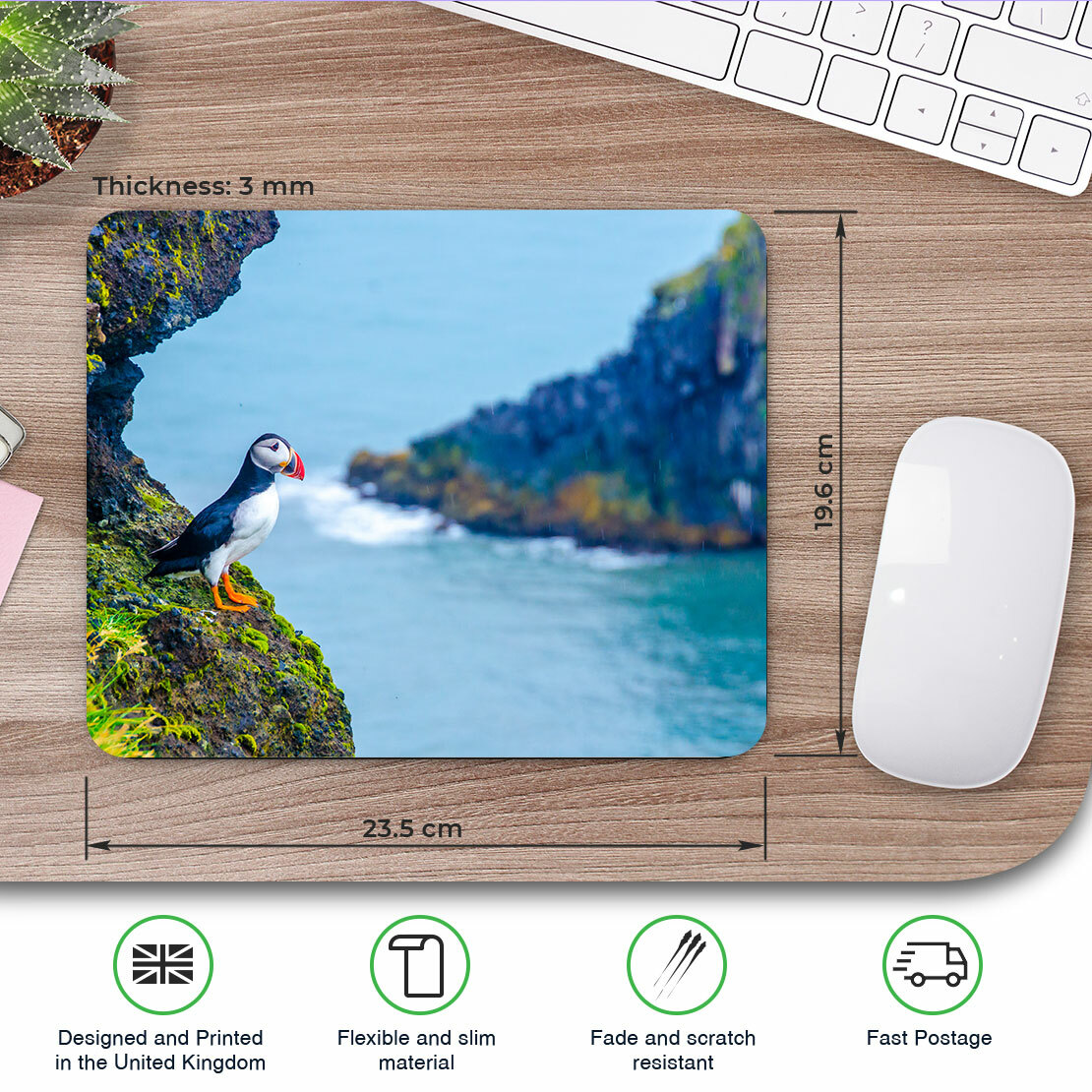 Computer Mouse Mat - Cute Puffin Bird Sea Birds Iceland Wild Office ...