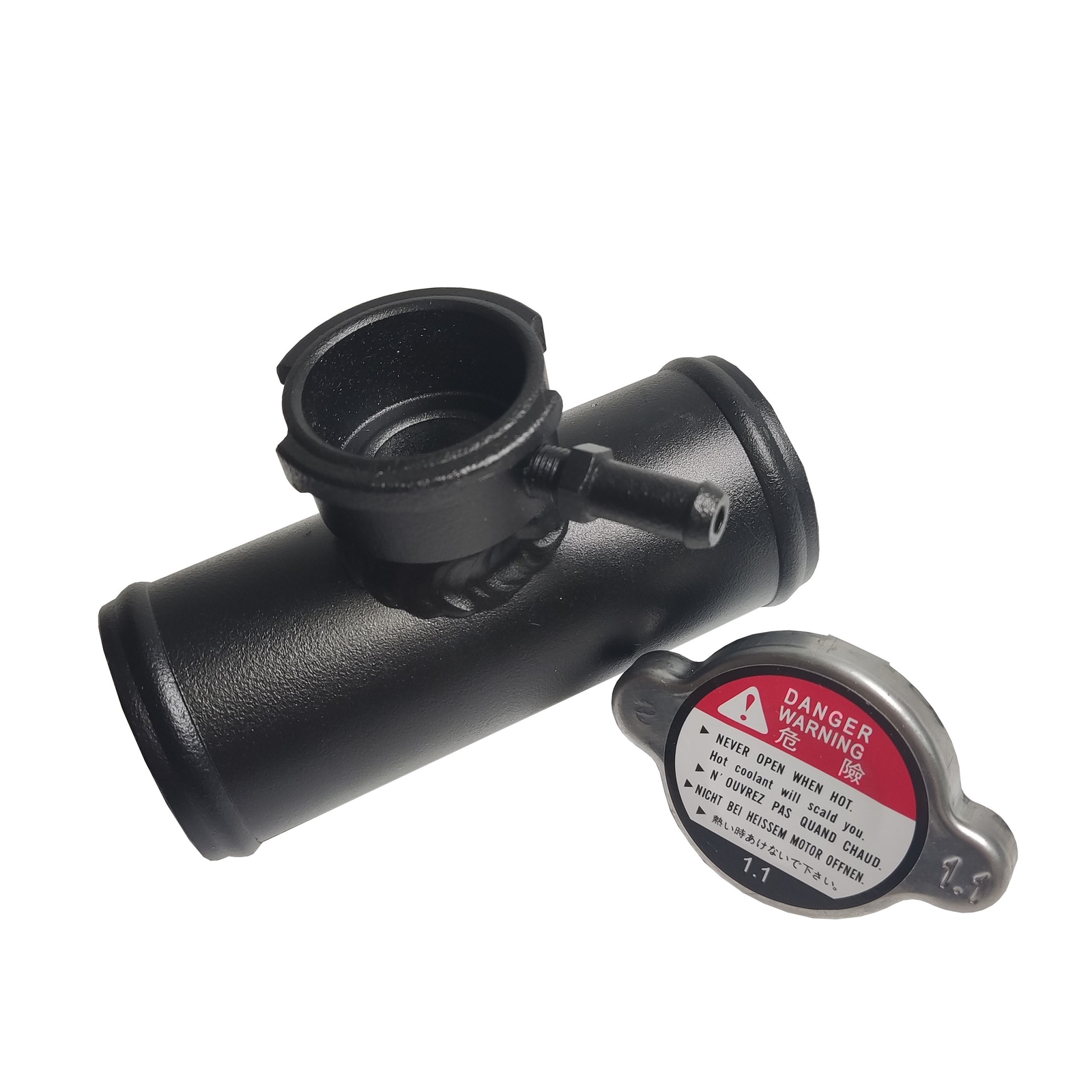 45mm 1-3/4" OD Aluminum 45 Degree InLine Radiator Hose Filler Neck W/1. ...