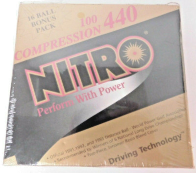 GOLF BALLS SEALED PACKAGE NITRO 440 100 COMPRESSION, VINTAGE Box OF 16 ...