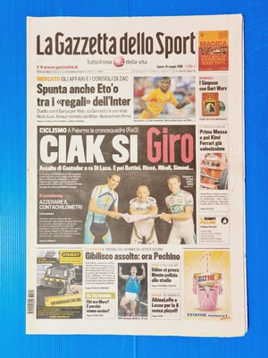Gazzetta Dello Sport May 10 2008 Eto'O-Gibilisco-Massa-Ferrari-Contador ...