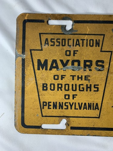 Rare Pennsylvania Booster Plate - MAYOR - Association Of Borough Mayors ...