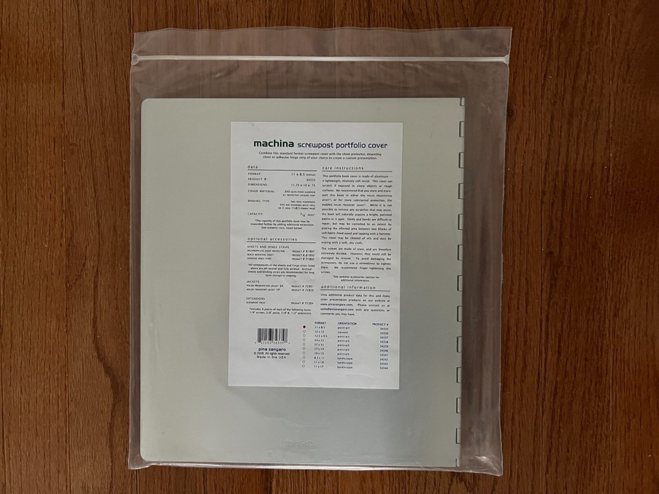 Machina screwpost portfolio cover Pina Zangaro 11x8.5 #34335 Aluminum w ...