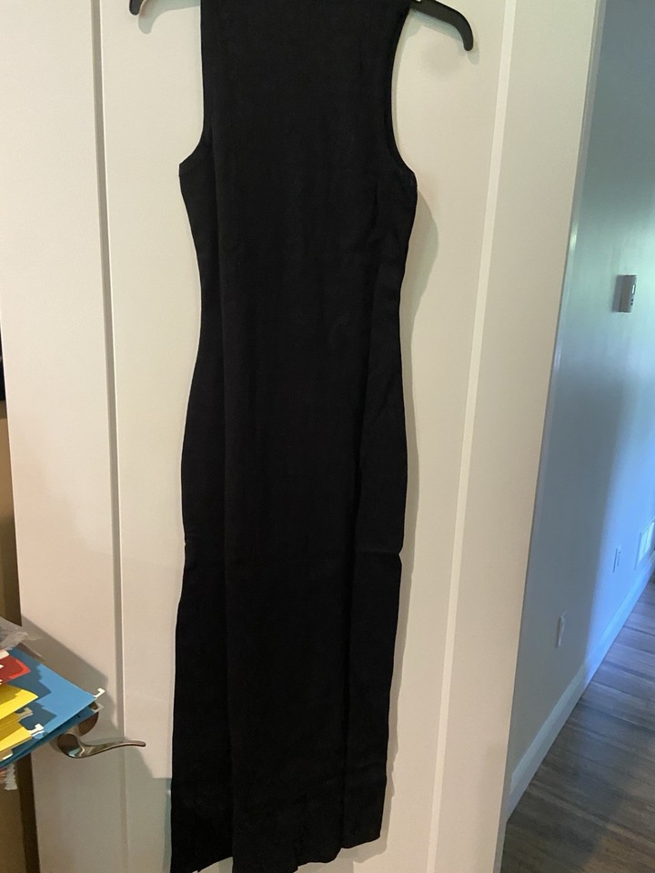 FCUK WOMENS RIBBED RACER MIDI DRESS STYLE 71MZX BLACK SIZE SMALL | eBay