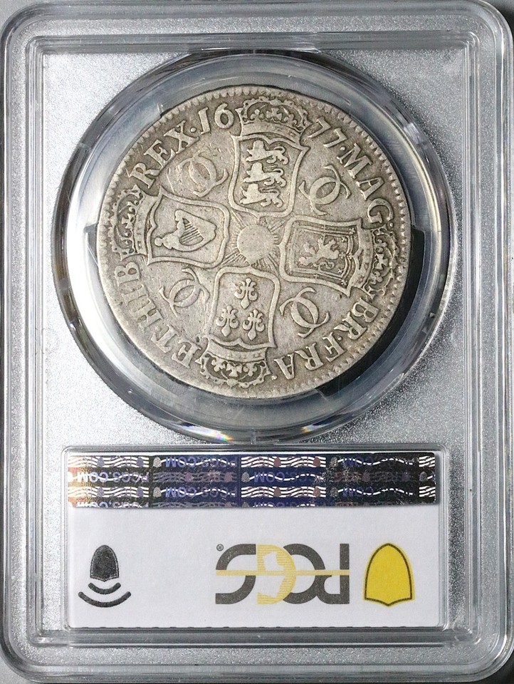1677 PCGS VF 20 Charles II Crown Great Britain Scarce Silver Coin ...