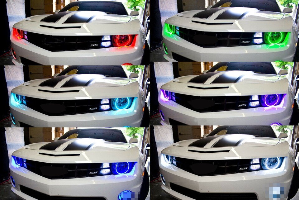 Multi-Color RGB LED Angel Eye Halo Ring For Chevy Camaro 2010-2015 ...