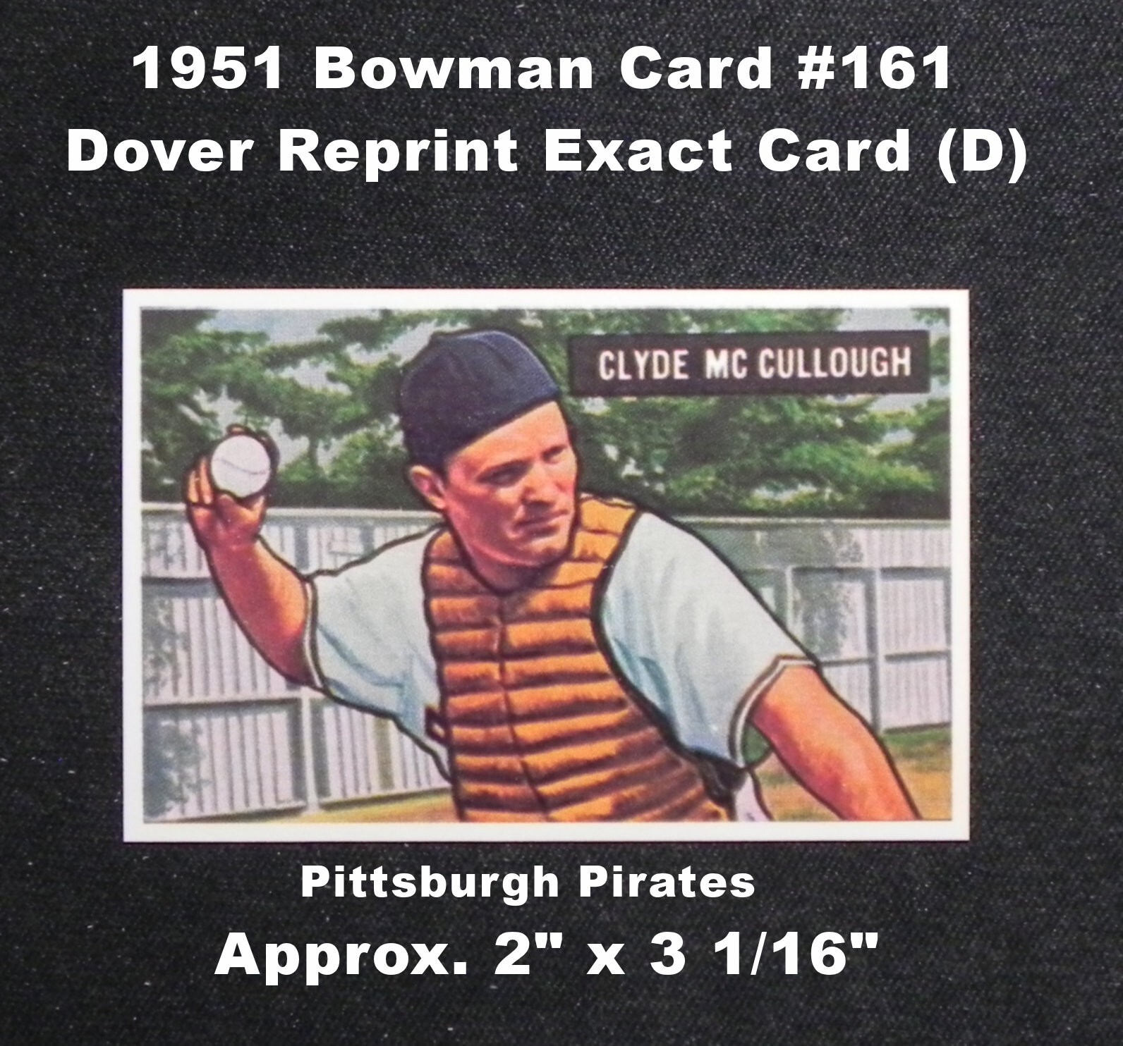 CLYDE McCULLOUGH Dover Reprint of 1951 Bowman Card #94 _ Exact Card (D ...