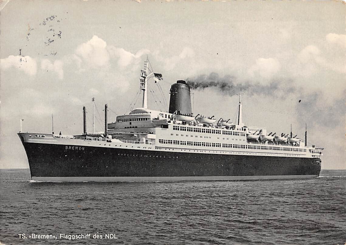 SS BREMEN AT SEA, NORD-DEUTSCHER LLOYD LINE ~ used Germany Special ...