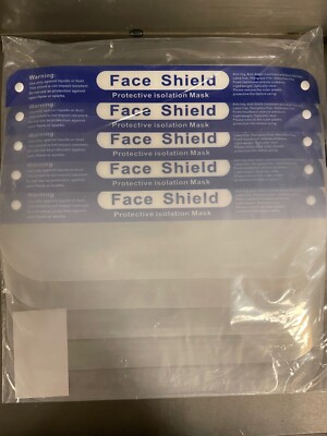5 PACK Face mask shield, plastic, direct splash protection | eBay