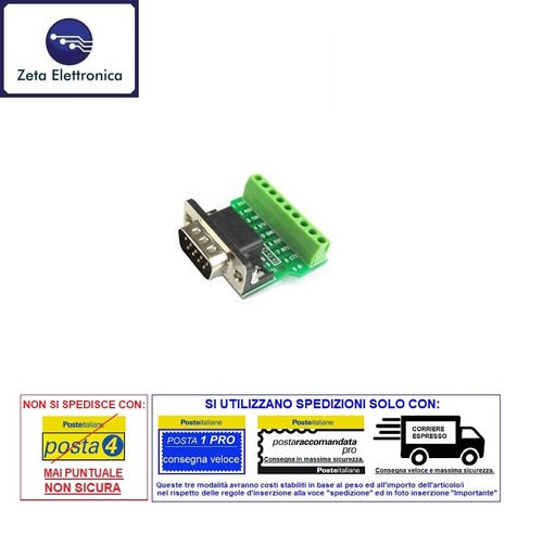 Prise Serial DB9 Connecteur Mâle Avec Bornes Vis 9 Pin RS232 Adaptateur ...