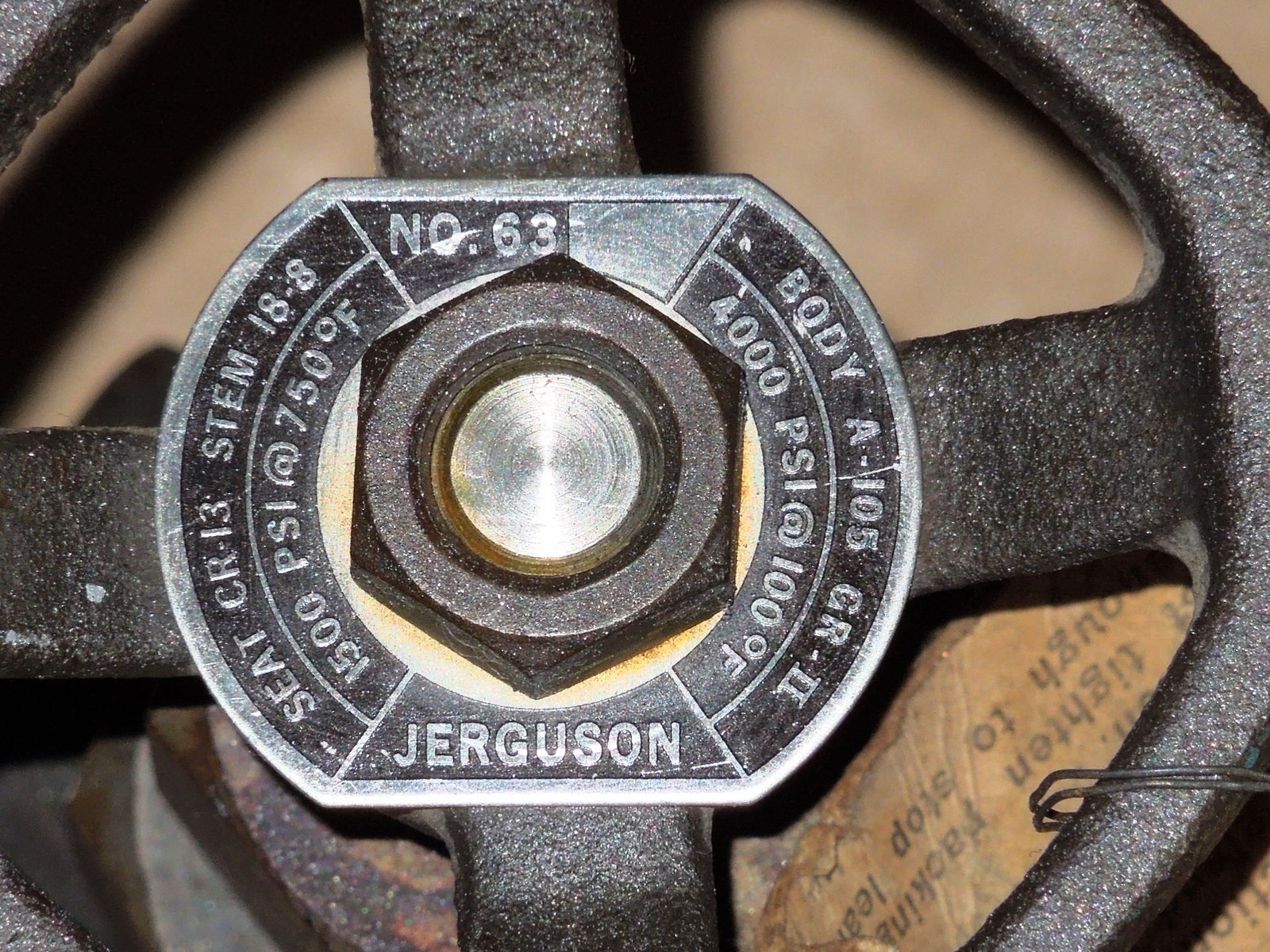 3/4" x 1/2" NPT JERGUSON No. 63 FS (A-105) IN-LINE VALVE (GAGE VALVE ...