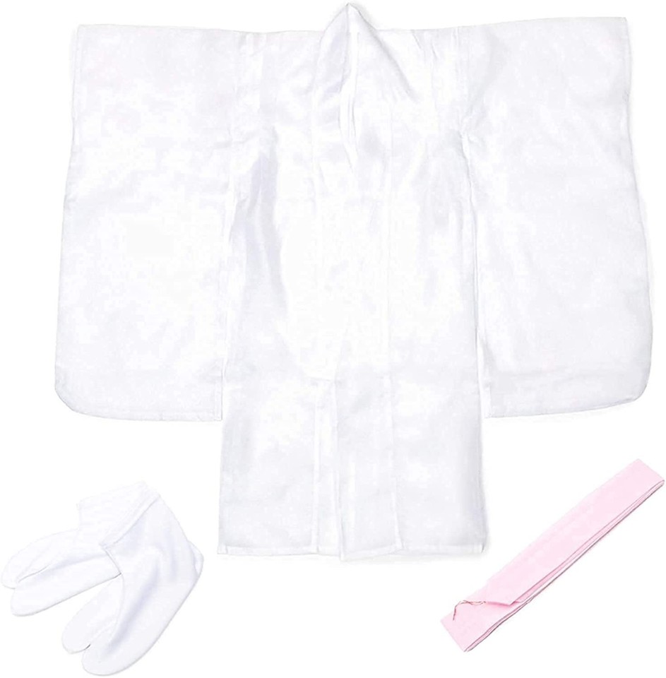 Full Kimono Set Girls Ceremony Celebration 3years New Years Red White ...