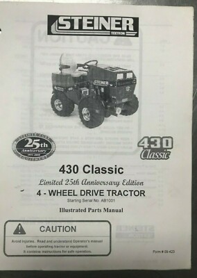 Steiner 430 Classic 4 x 4 Tractor ILLUSTRATED PARTS LIST MANUAL | eBay