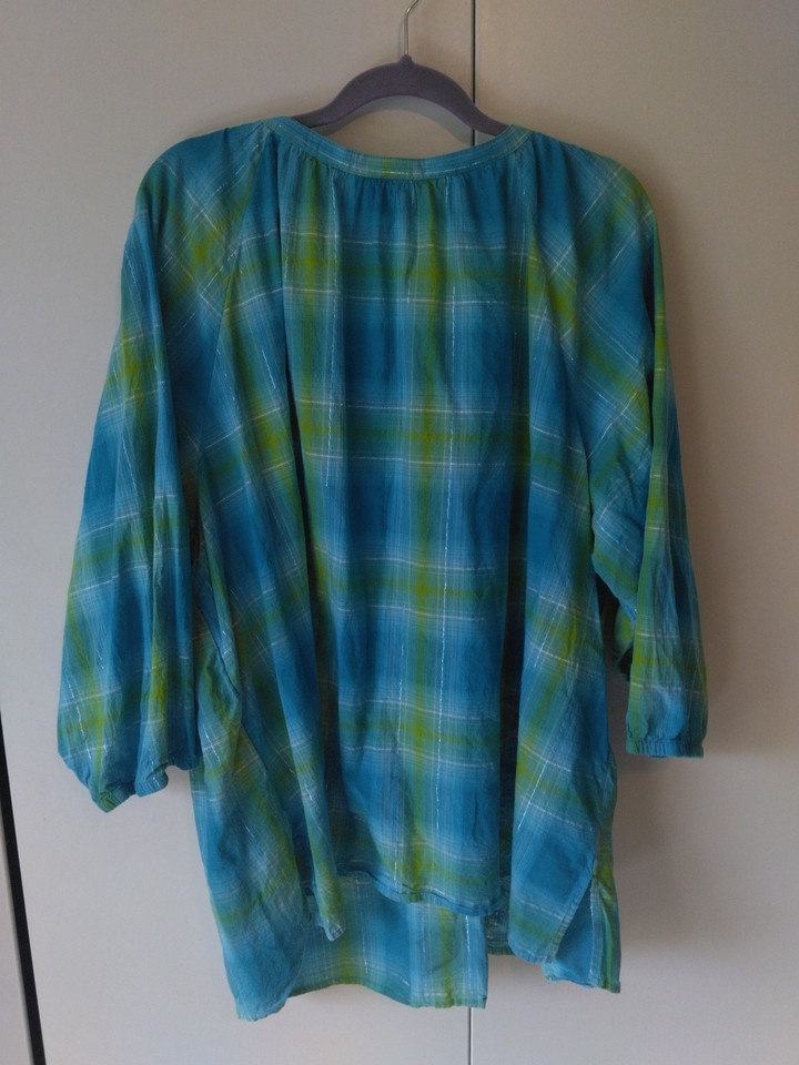 Catherines Women’s Embroidered Plaid Tunic Top Plus Size 4x 3032 ...