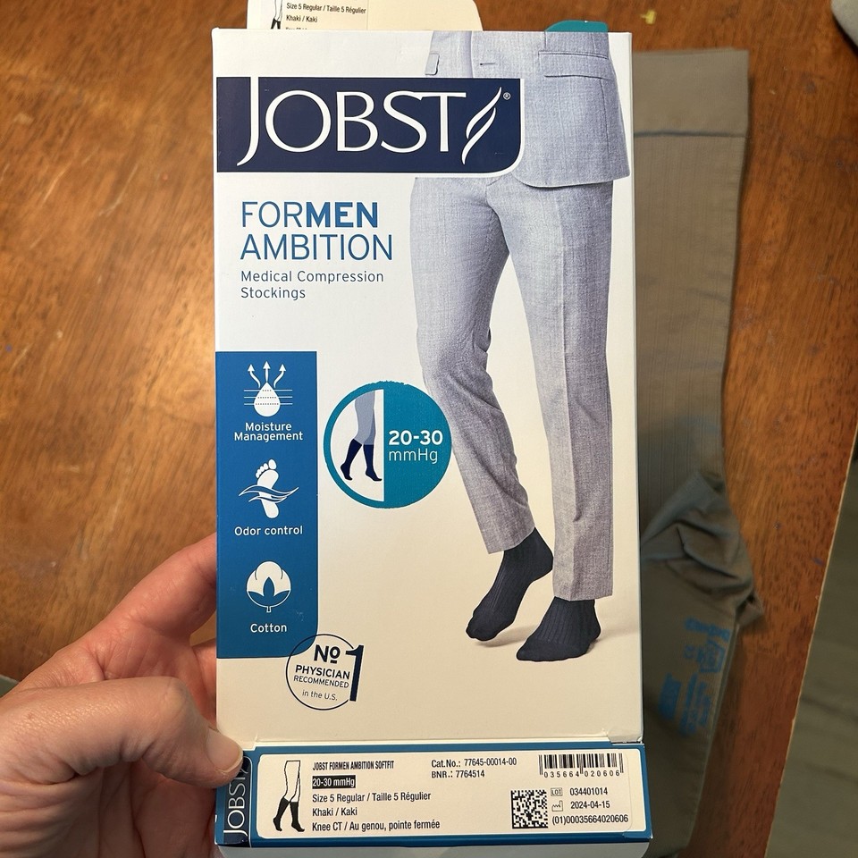 Lot of 2 Jobst Compression Socks Khaki Knee High Full Calf Men’s Sz 5 ...