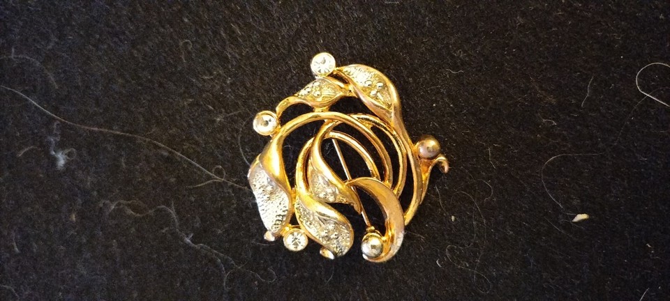 Stunning MOVITEX Gold Plated Brooch With Silver & Crystal Accents | eBay UK